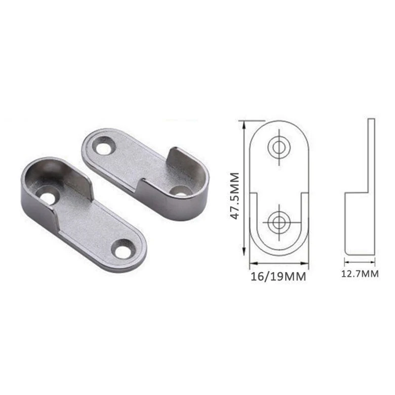 Furniture Hanging Rail Oval Tube Support Closet Rod Holders Steel ...