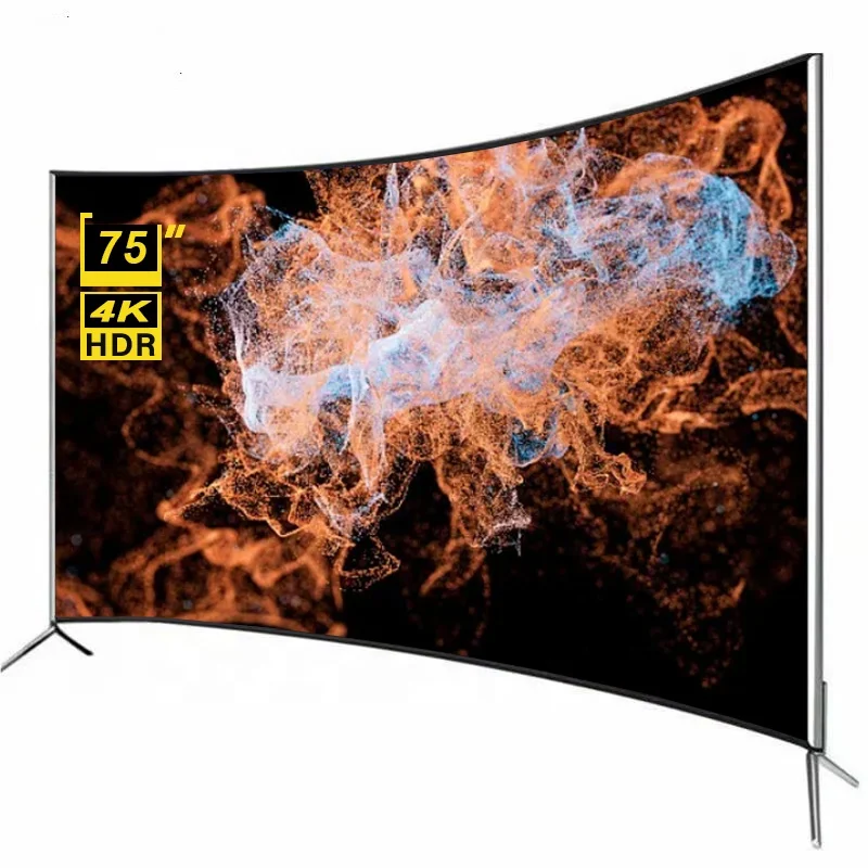 Factory Oem Led Television 4k 75 Inch Curved Smart Tv 4k Big Screen ...
