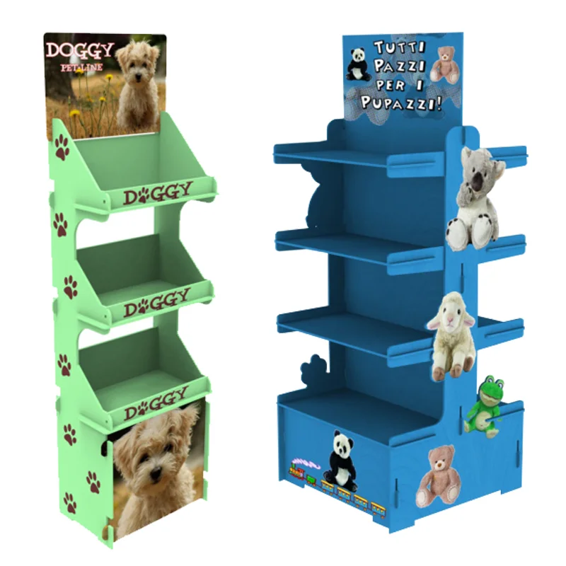 Customizable Floor Model Wooden Display Rack for Pet Accessories