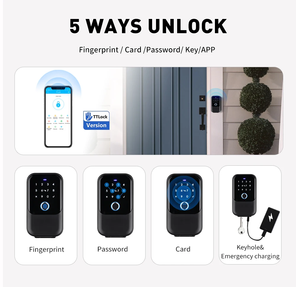 Wall Mount IP65 Waterproof Ttlock Smart Key Storage Lock Box