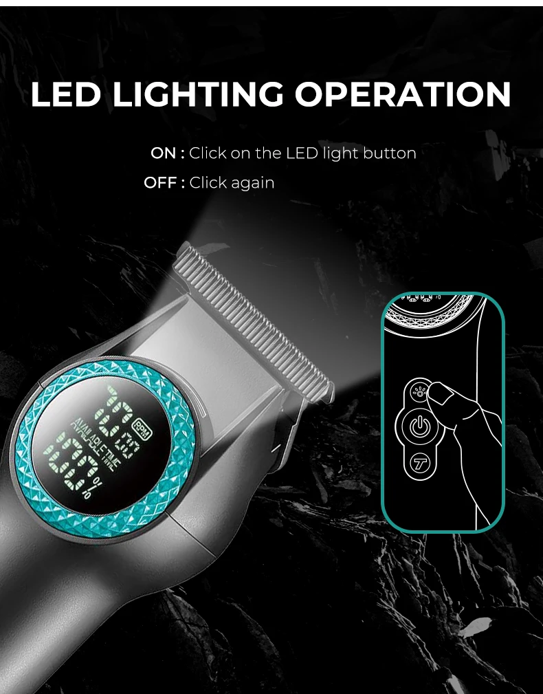 VGR V-990 Barber Cordless Rechargeable Professional Hair Trimmer for Men