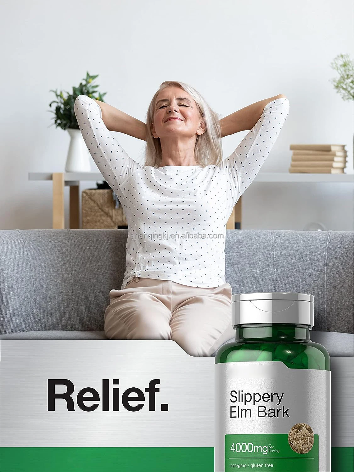 Iso Factory Oem Slippery Elm Bark Capsules 200 Count Non-gmo & Gluten ...