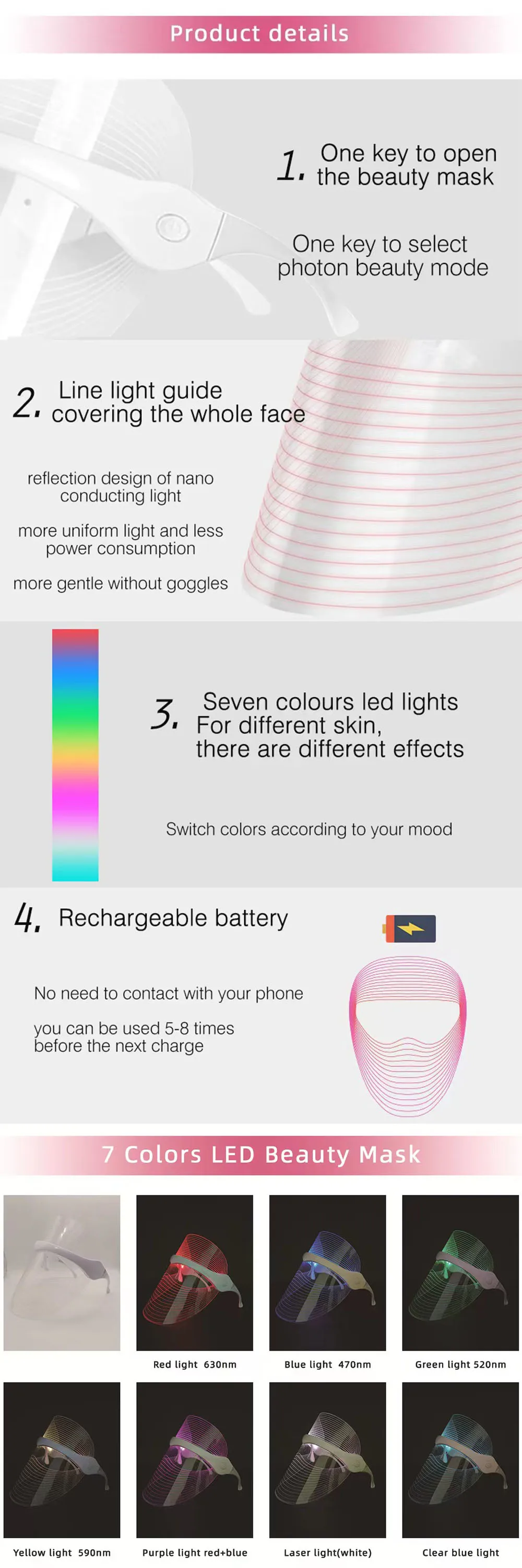 Wholesale Colorful Led Beauty Mask Led Light Skin Rejuvenation Skin ...