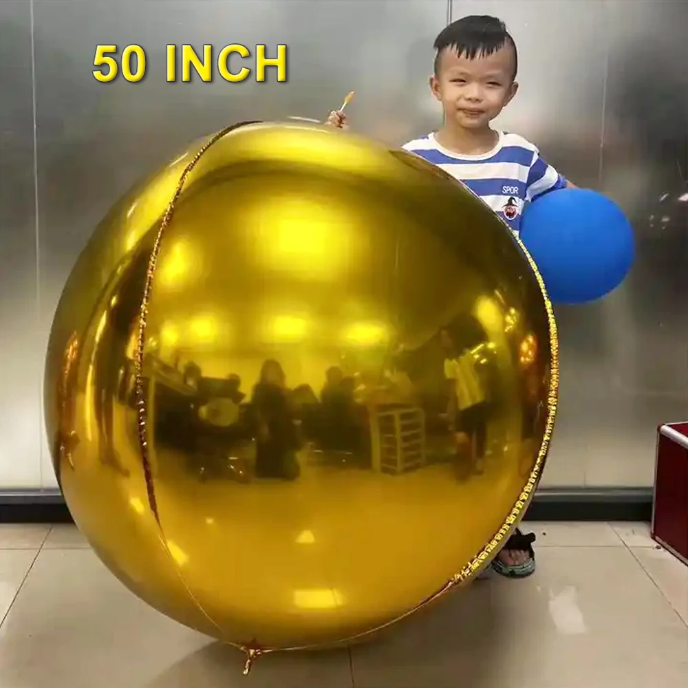 Good Quality Big 50 Inch Silver Gold Party Decoration 4d Sphere Ballon ...