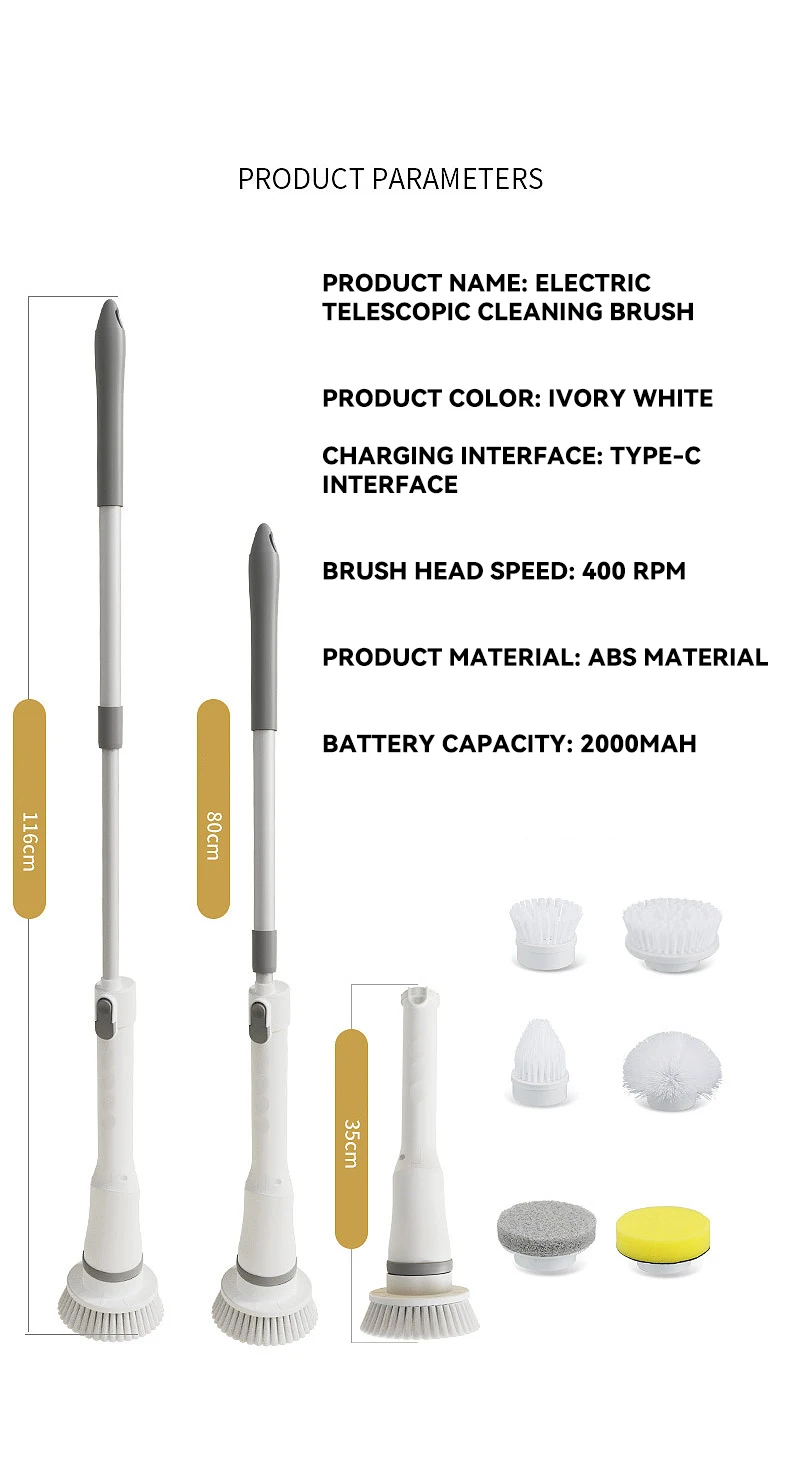 Hot Sale Electric Spin Scrubber 2 Speeds Cordless Power Spinning ...