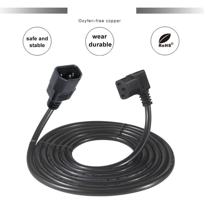 Iec320 C13 C14 Power Cable Lead Extension Cord Connector Ac 3 Wire Iec ...