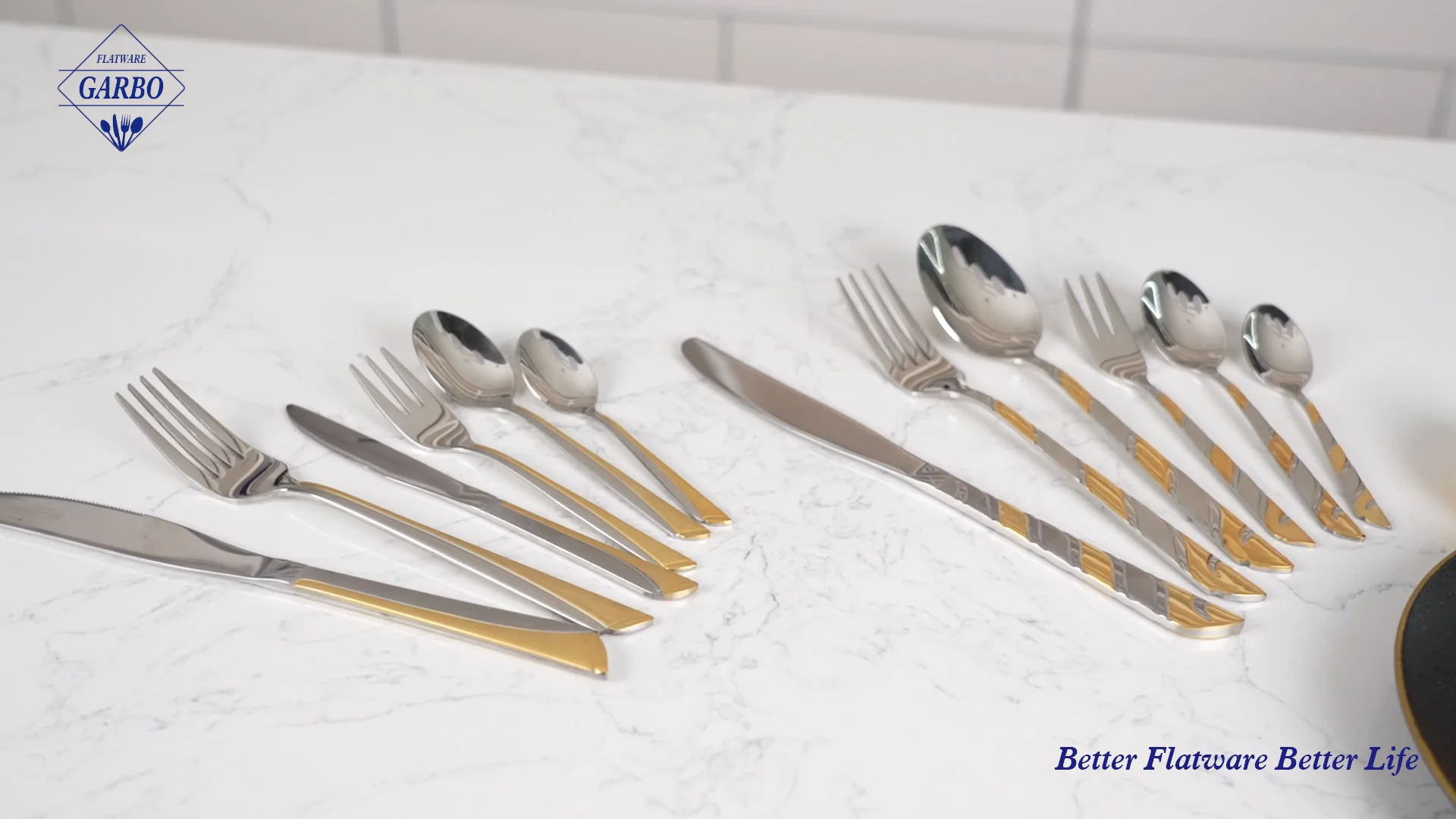 Golden Electro-plating Handle 410ss High Quality Mirror Polished ...