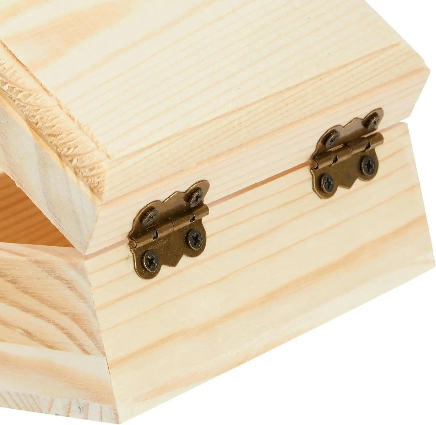 Unfinished Wooden Boxes With Hinged Lids Pinewood Magnetic Wood Box For ...