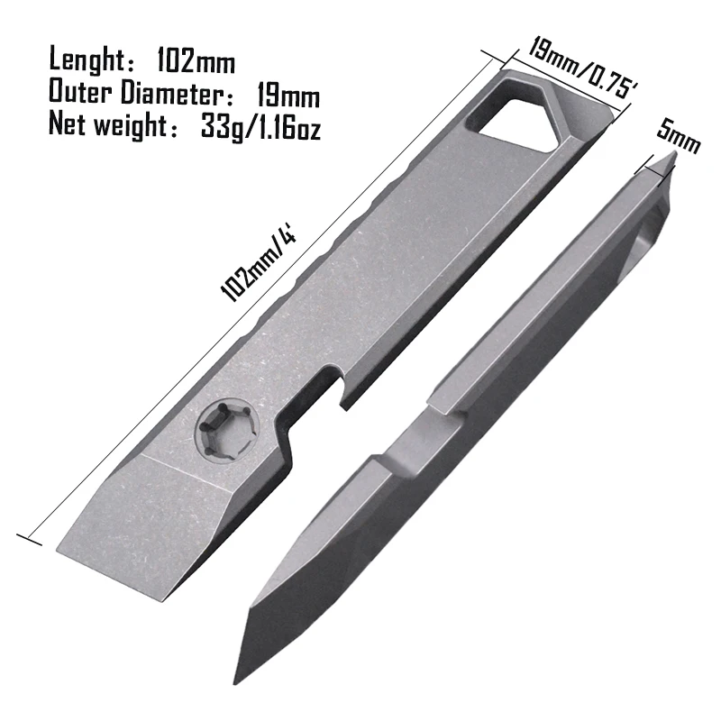 Mini Titanium EDC Pry Bar Bottle Opener Multi Tool Crowbar Outdoor ...