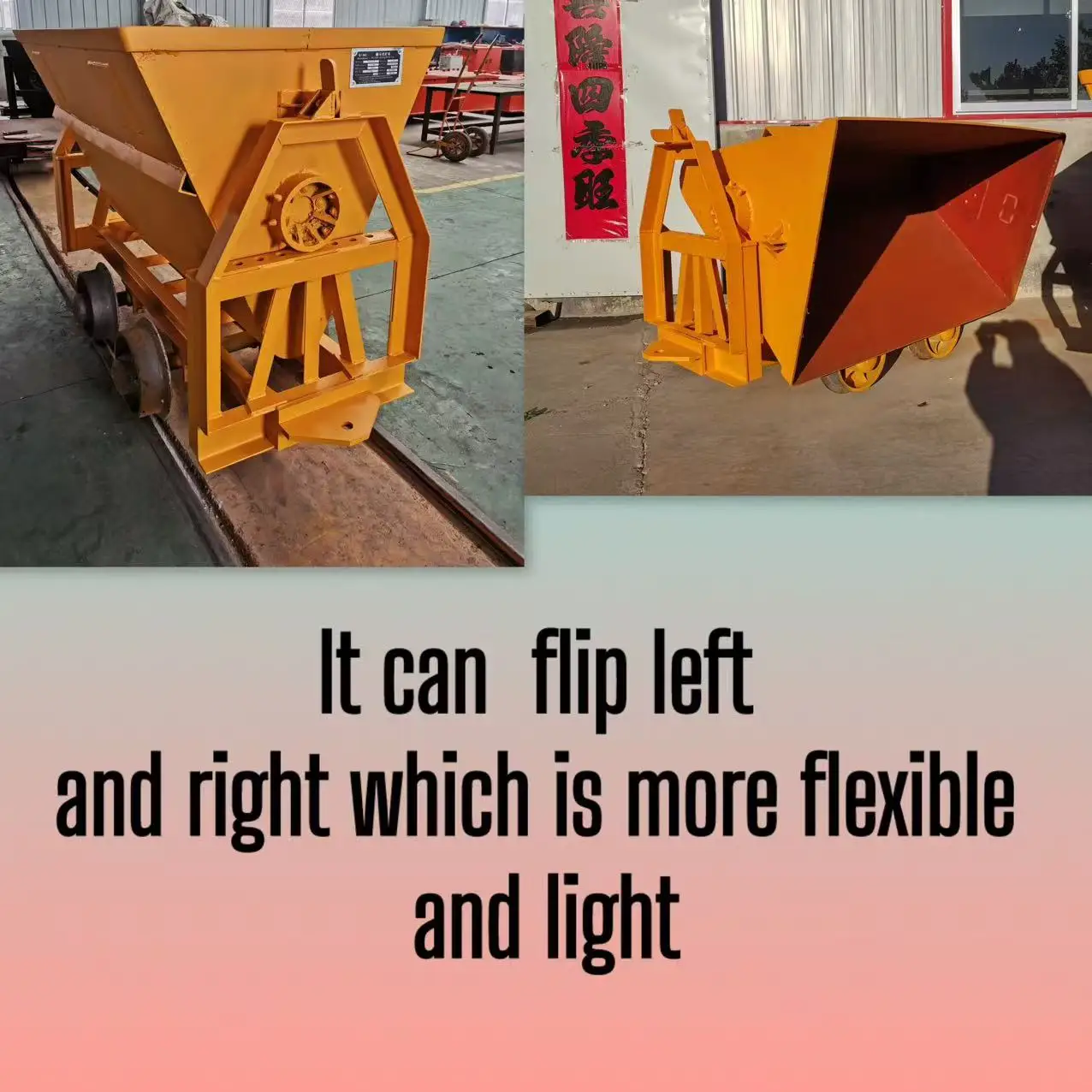 Mining Conveyor cart Bucket Tipping Mine Electric Ore Gold Cart Heavy ...