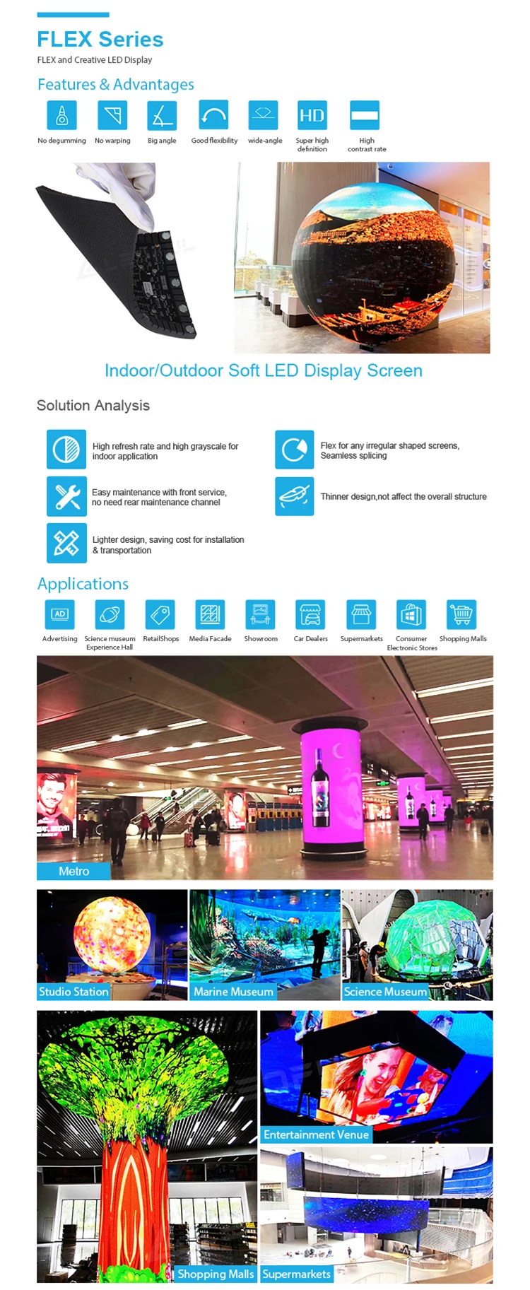 Customized Indoor P2 LED Module 240x120mm - Flexible LED Display Screen ...