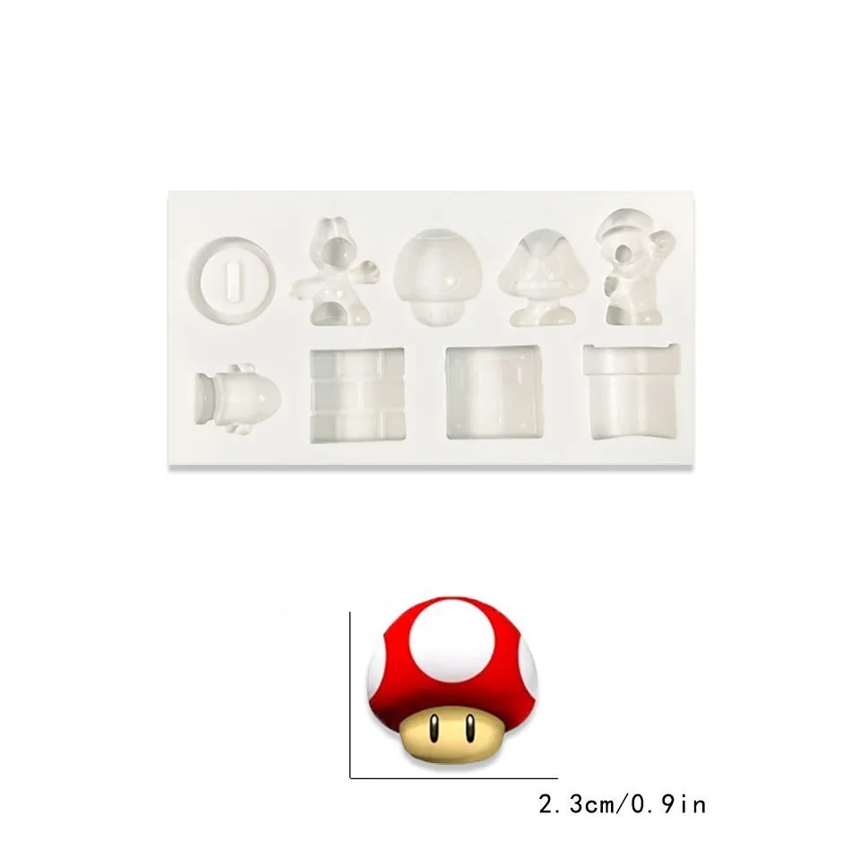 Diy Game Series Cartoon Super Mario Little Mushroom Silicone Chocolate ...