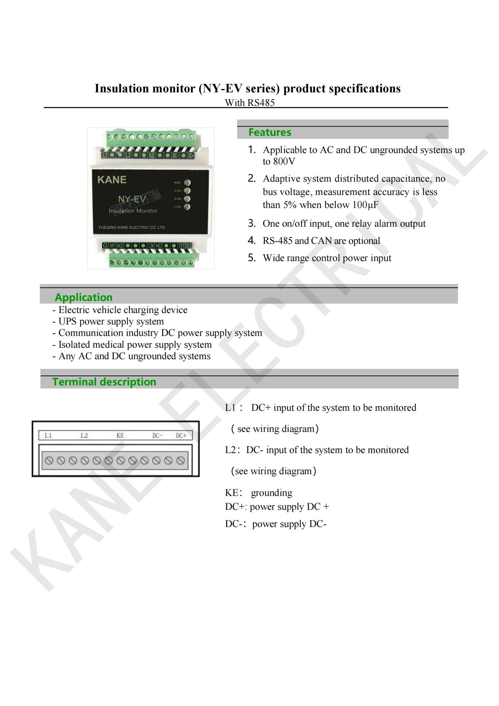 DIN Rail Insulation Monitoring Device (IMD) for EV Chargers