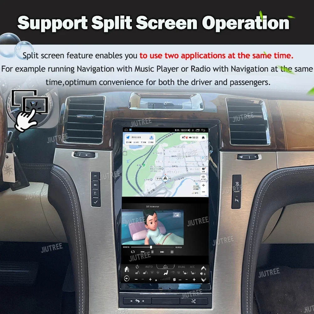 256g Android 12 Touch Vertical Screen For Cadillac Escalade 2007 2008 ...