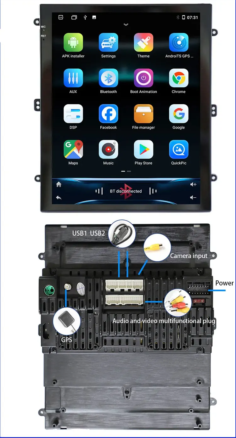 Slim Hard Screen Car Player 9/10 Inch Touch Screen 2 Din Ford Nissan Vw ...