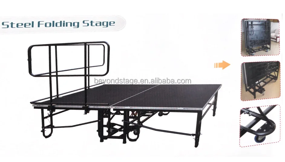 Adjustable Stage Removable Folding Stage with Wheels Quick Setup Stage ...