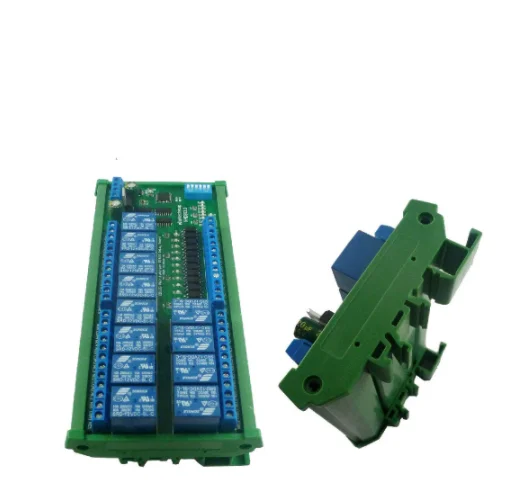 12ch Digital Input Output UART RS485 Relay Module Modbus RTU DIN35 C45 Rail Box for PLC PTZ LED ...