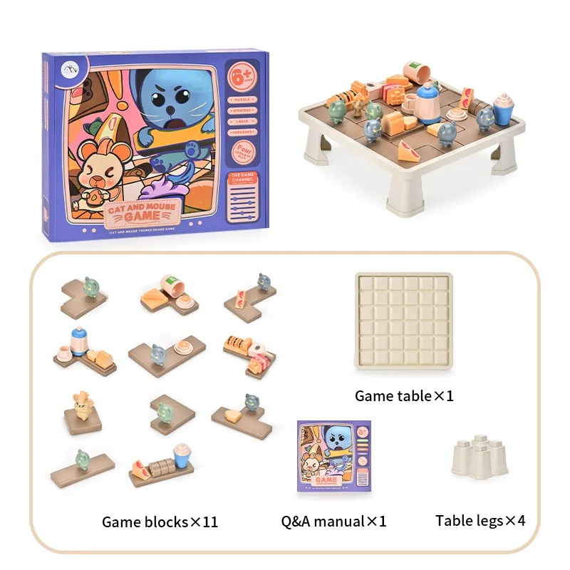 Fun Board Games Toys Cat And Mouse Game Toys Set Puzzle Game For Kids ...