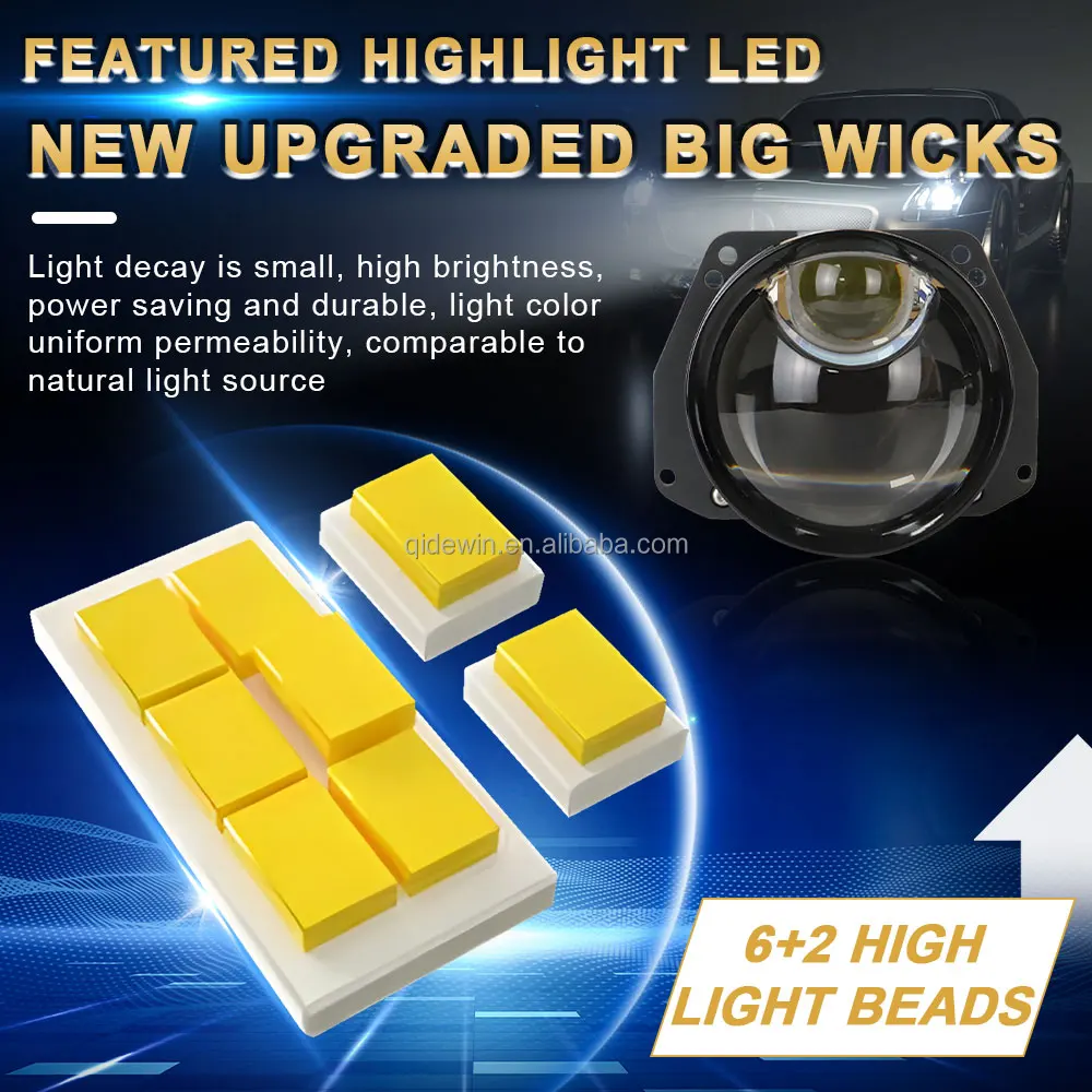 Qidewin High Power K203 3inch Led Headlight Fog Light Hi Lo Beam 130w 3inch Bi Led Projector ...