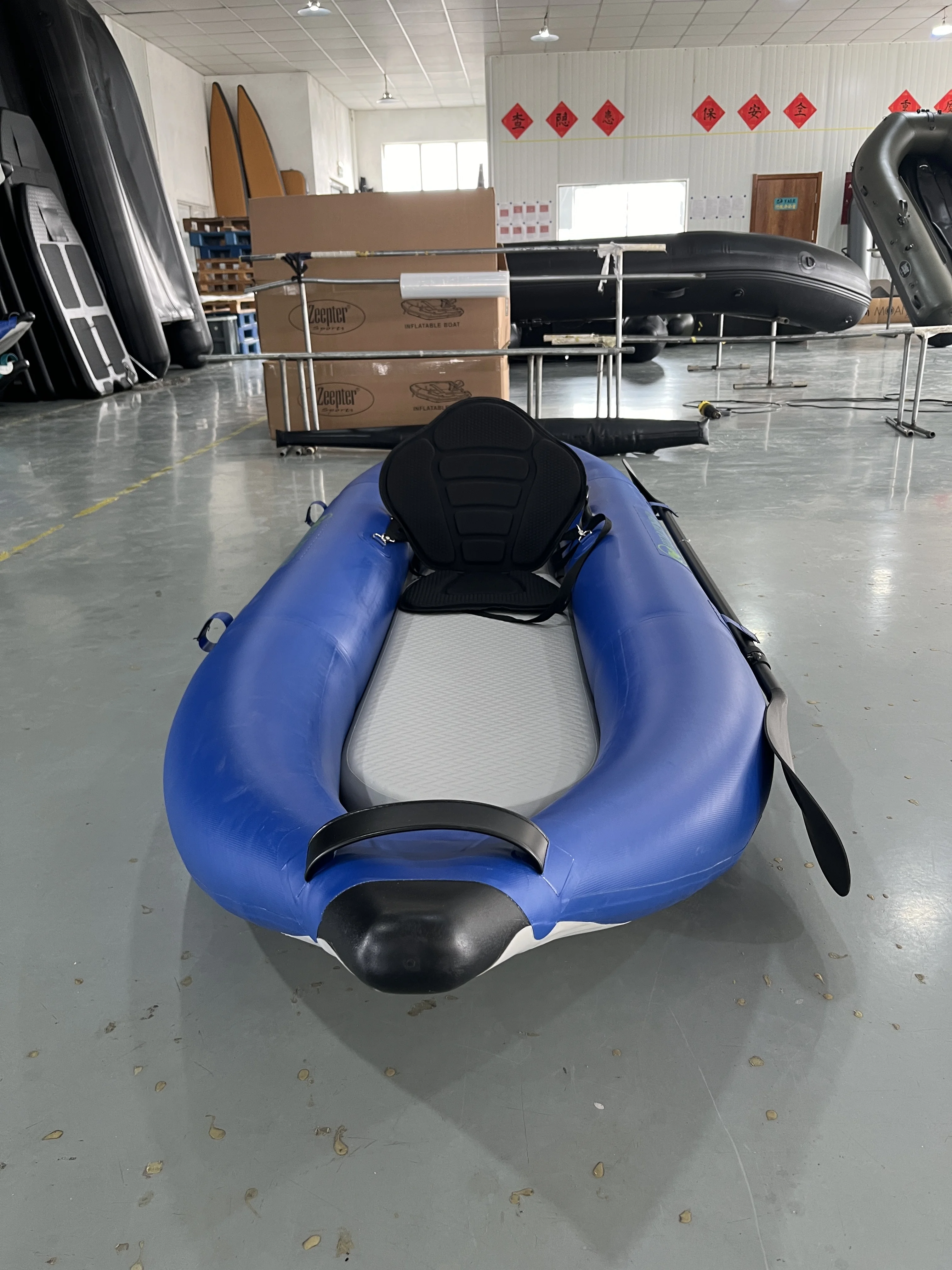 White Watertandem Inflatable Fishing Kayak Angler Blow Up Kayak Family ...