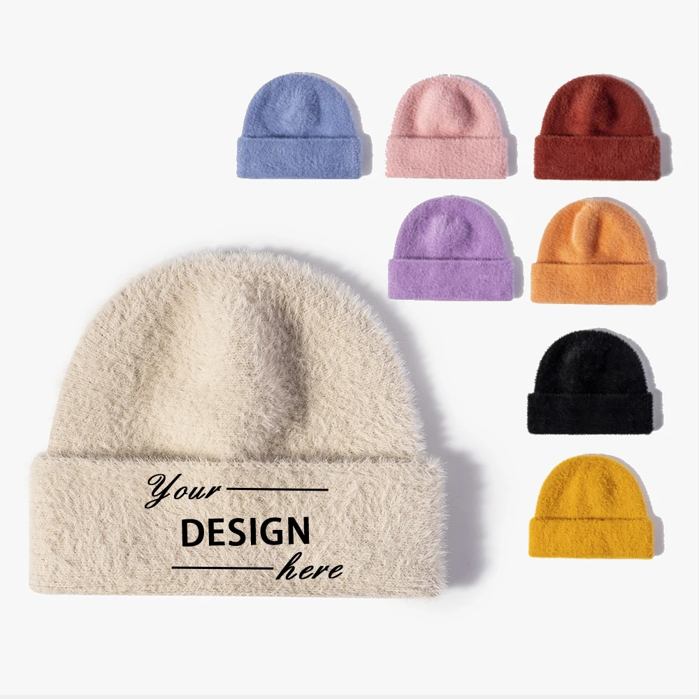 Young Lady Fashion Winter Flurry Toque Cuffed Blank Warm Fur Fuzzy ...
