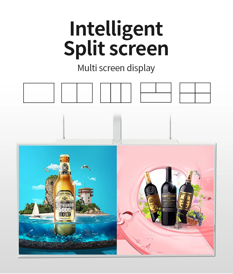 Double Side Dual Digital Window Display Signage Vertical Transparent ...
