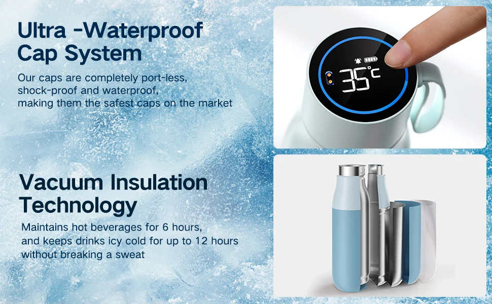 Led Smart Stainless Steel Thermos Vacuum Flask With Tds Water Quality ...