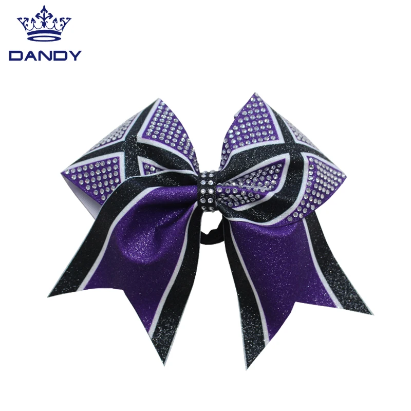 Design Your Own LOGO Cheer Hair Bows Glitter Cheerleading Bow
