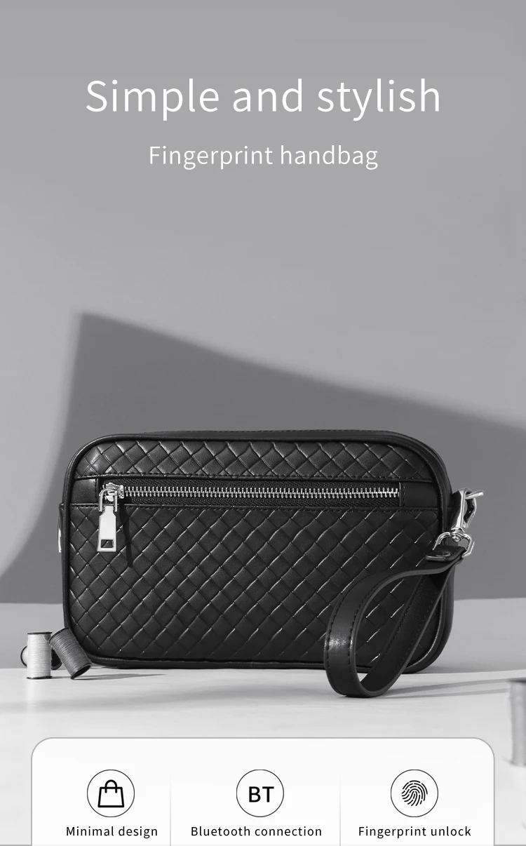 Fingerprint Men's Clutch - Secure & Stylish Handbag