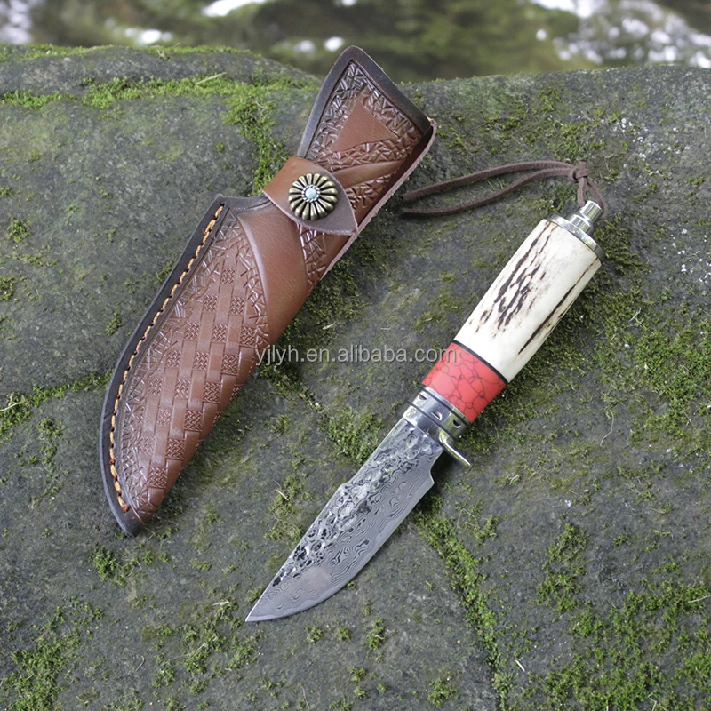 Hot Damascus Steel Fixed Blade Hunting Knife And Kitchen Knife Outdoor ...