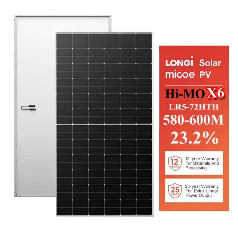 Longi Solar Panels Himo 6 Lr5-72hth 580w 585w 590w 595w 600w Half Cell Mono Longi Solar Pv Panel ...