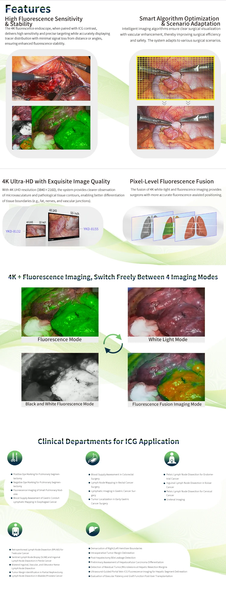 IKEDA 4K ICG Fluorescence Medical Endoscope Camera System Surgical ...