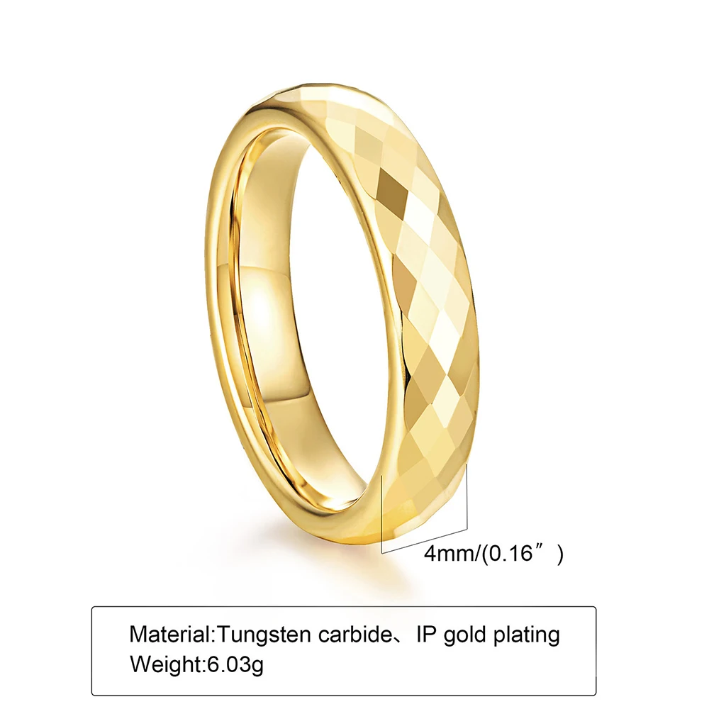 New 4mm 6mm Tungsten Carbide Ring Batch Flower Section Polygonal Couple ...