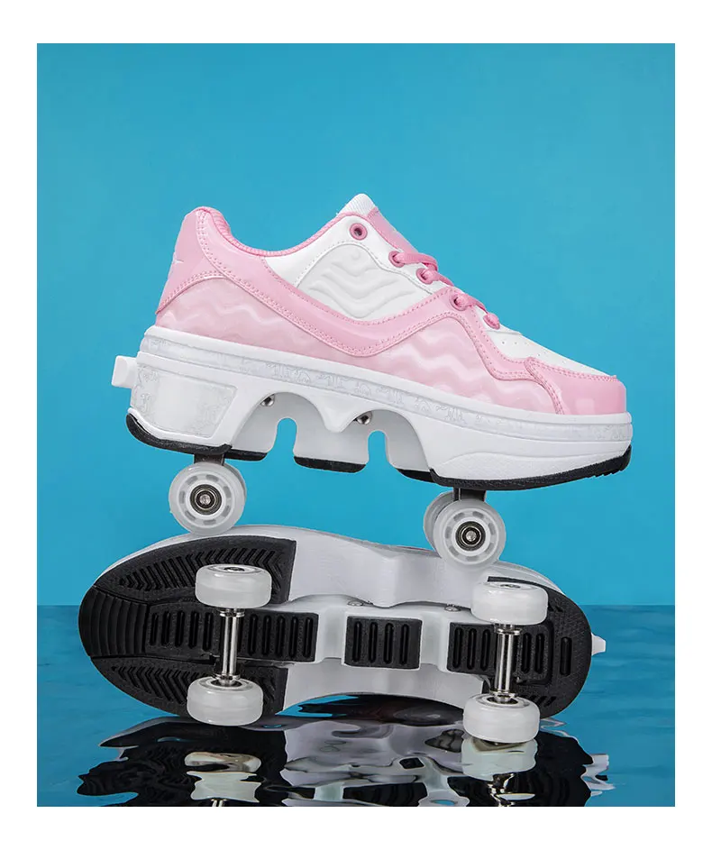 Skate Roller Shoes with Retractable Wheels - Kids' Sport Walking Shoes ...