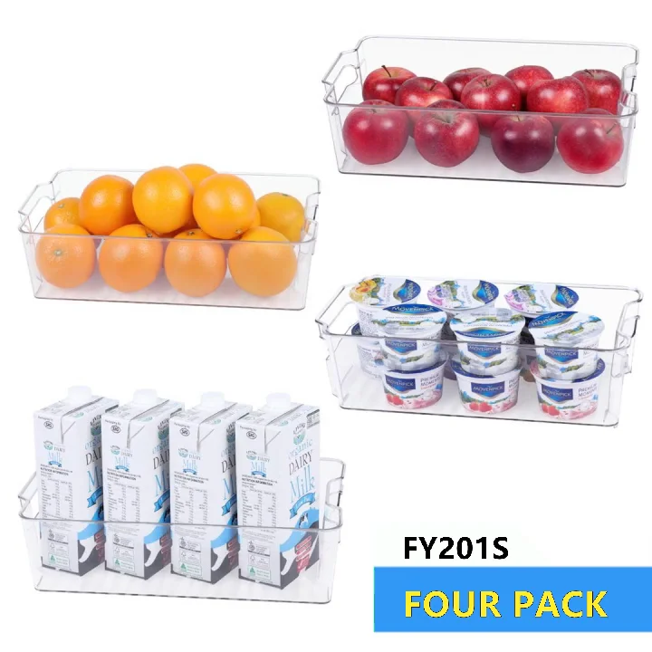 Clear Plastic Rectangle Freezer & Kitchen Pantry Storage Organizers ...