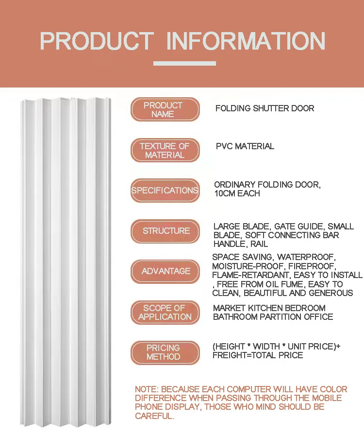 Pvc Accordion Partition Wall Doors Toilet Interior Folding Sliding Pvc ...