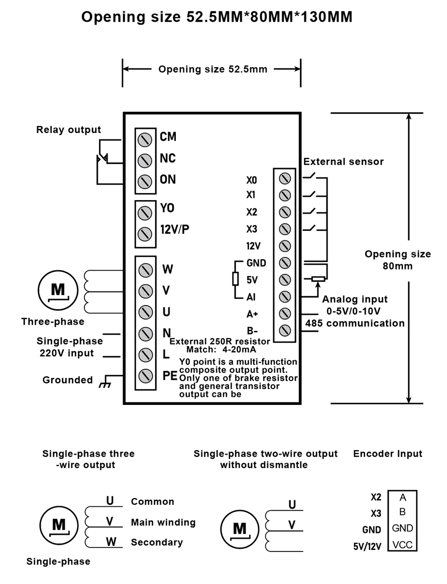 SUSWE Frequency Inverter VFD - 0.75kw, 220V, V/F Control