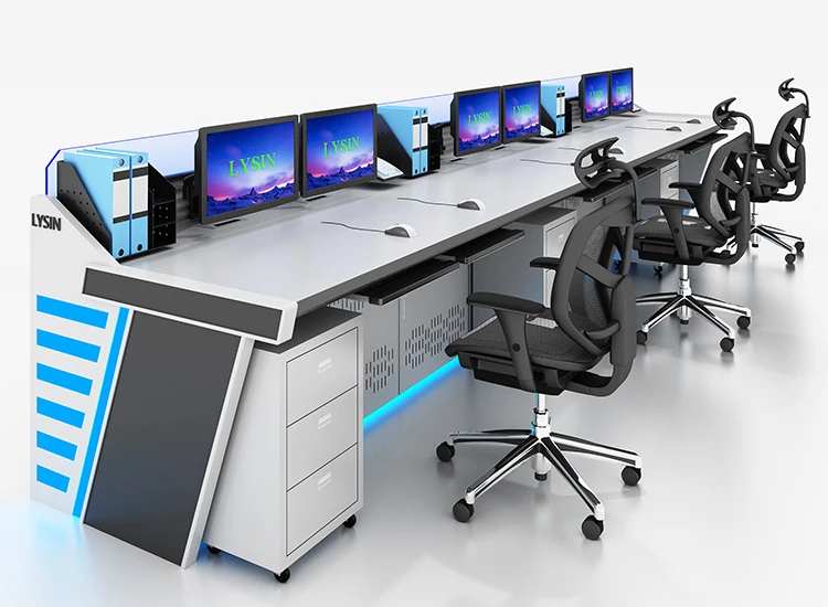 Lysin Ergonomic Steel Console Desk Smart Design Control Room Organizer ...