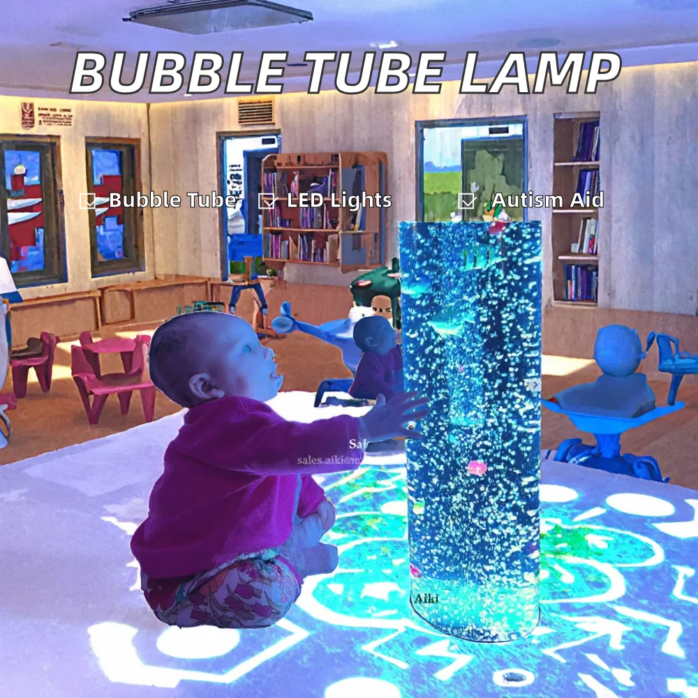 Colorful LED Water Bubble Tube Interactive Sensory Room Indoor Soft ...