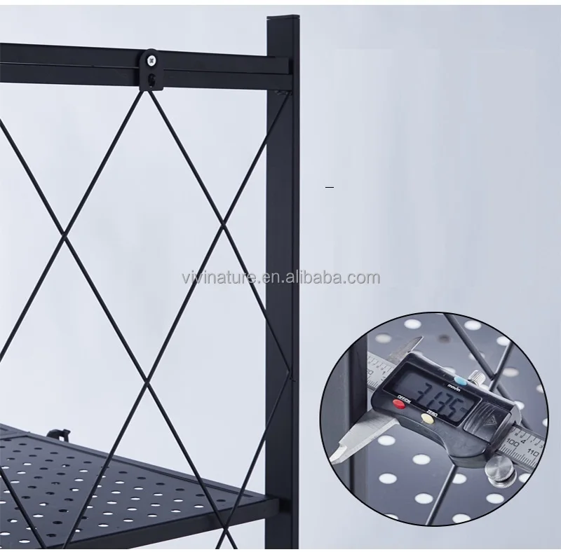 Heavy Duty Folding Metal Storage Shelf With Wheels - Buy Folding Metal ...