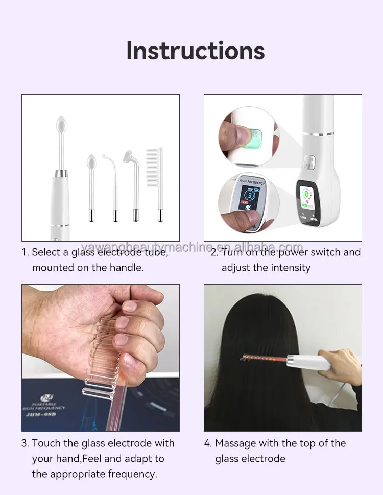 High Frequency Instrument Salon Portable Galvanic Facial Multifunction ...