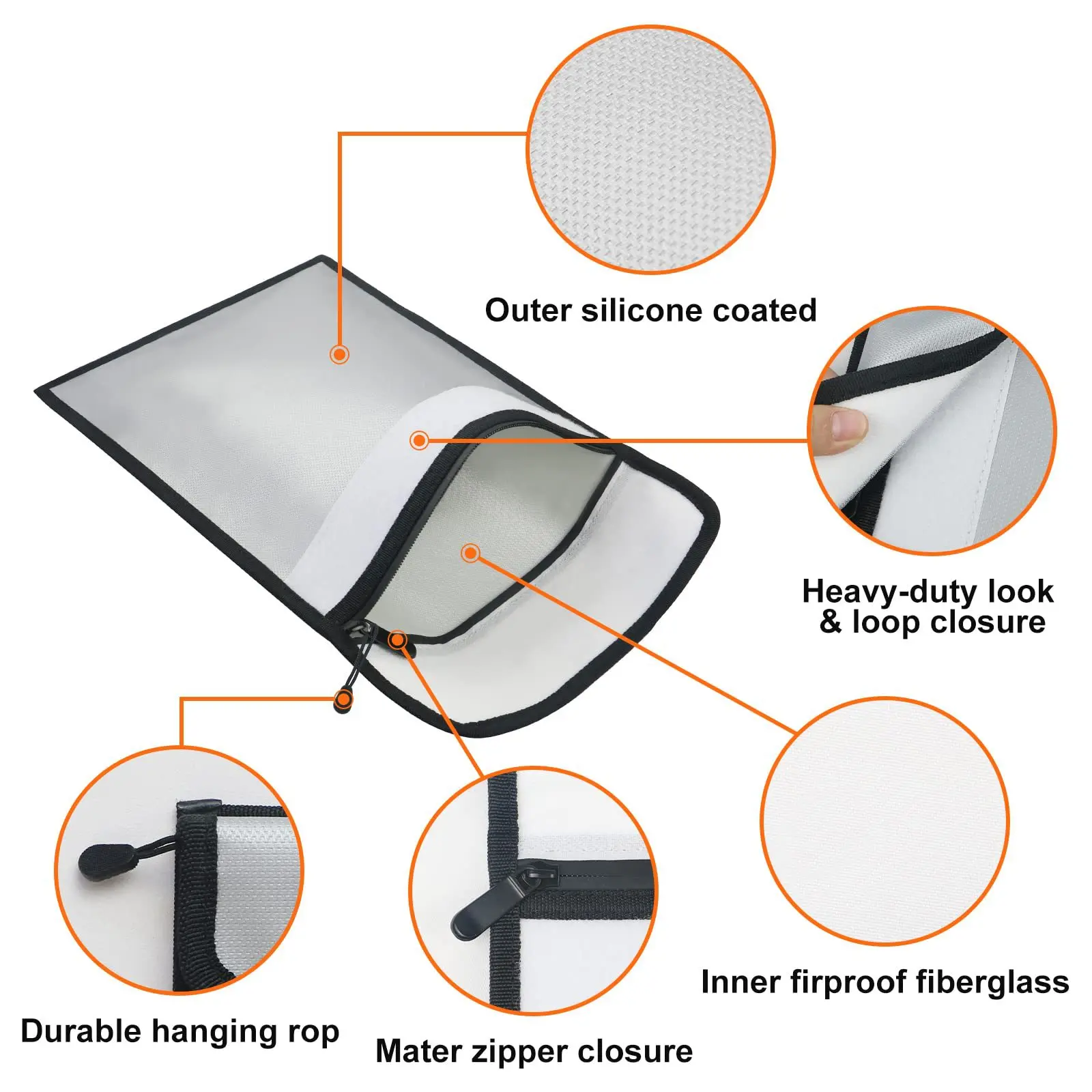 Fiberglass Waterproof Fireproof Document Bag Ignifuga Safe Bag for ...