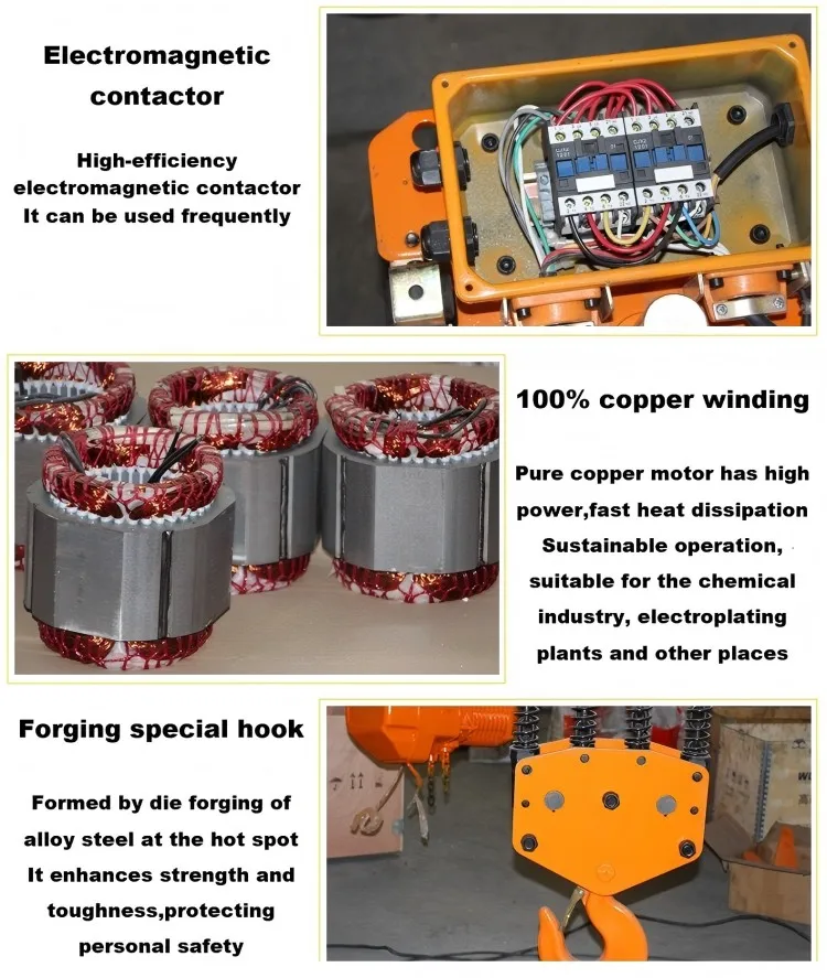 Wholesale Price Lifting 1 Ton 2 Ton 3 Ton 5 Ton 220V 3P Electric Chain ...