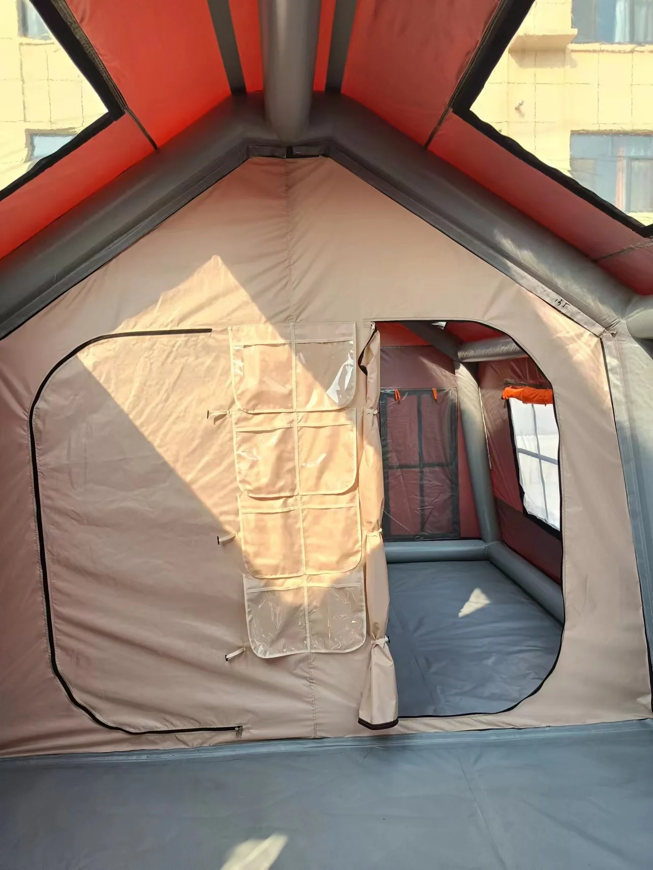 Outdoor Camping Canvas Inflatable Tent For Family Customized Luxury ...