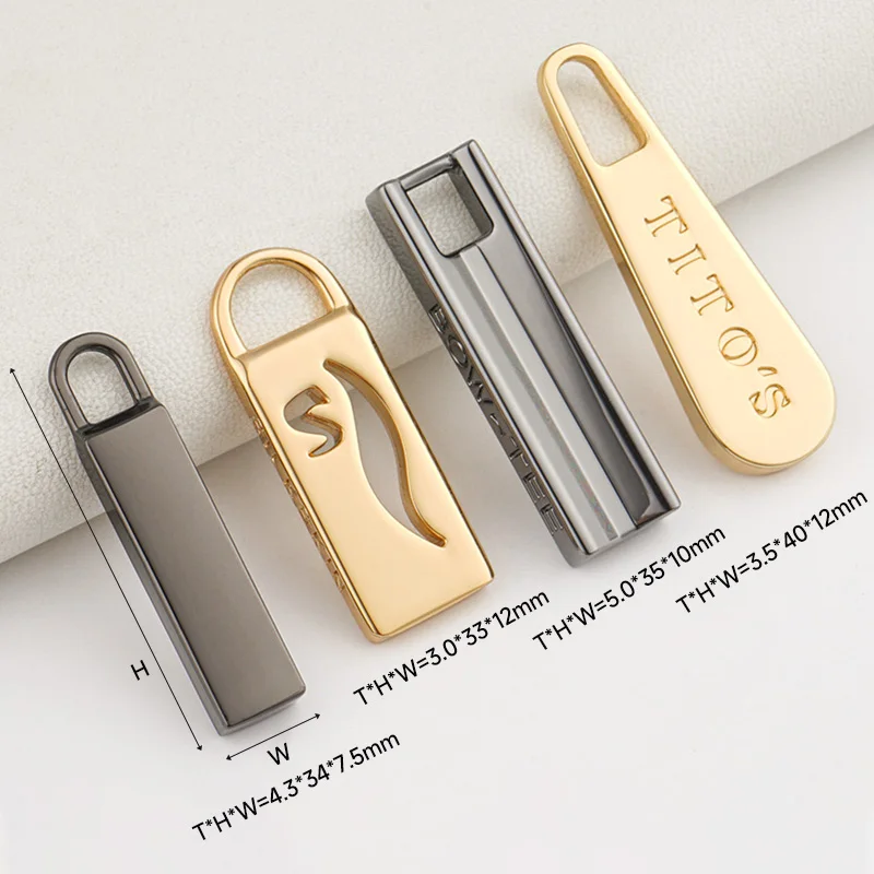 Custom Metal Zip Puller with Brand Logo for Bags and Garments ...