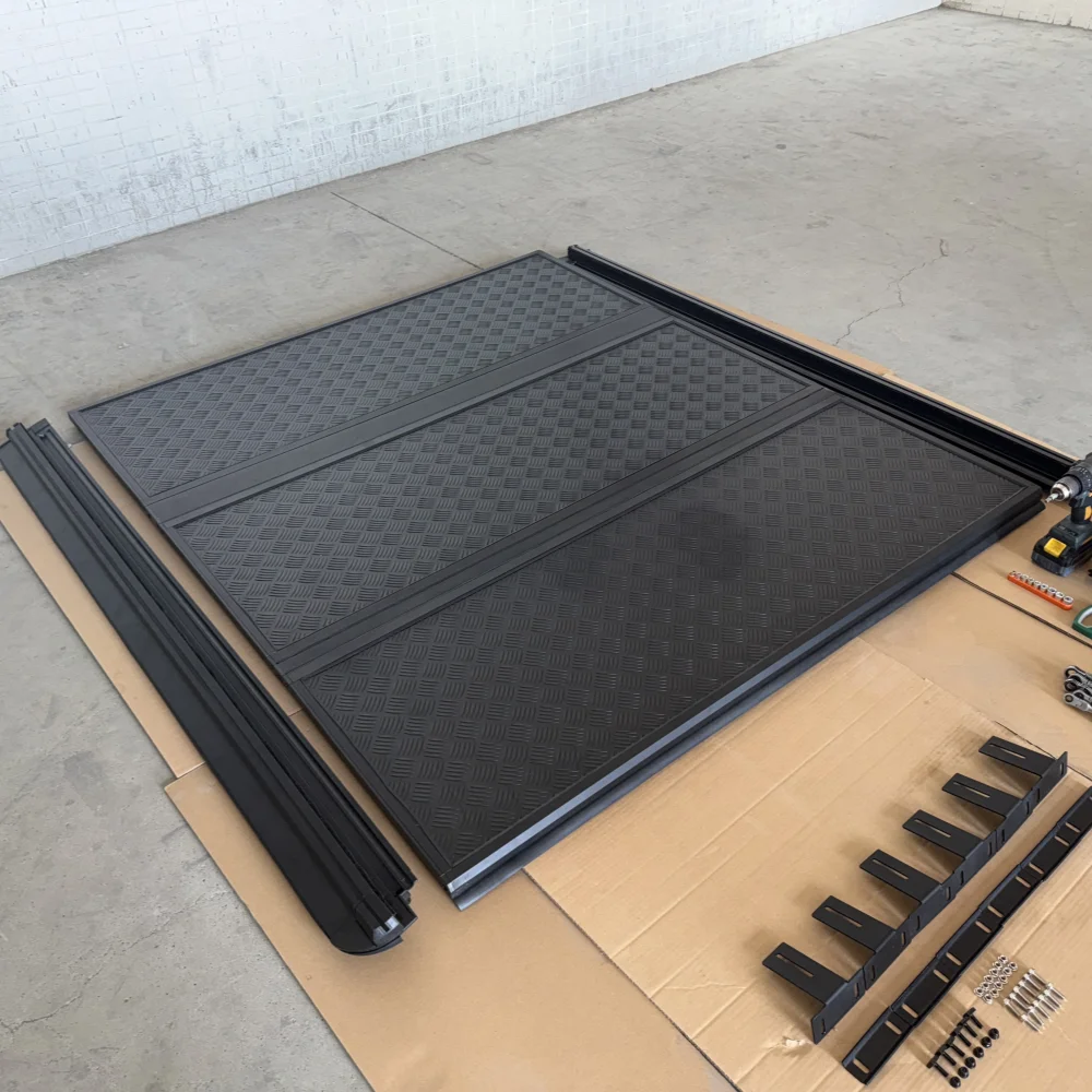 New Hard Tri Fold Ute Camper Bed Cover Sliding Push-pull Tri-fold ...