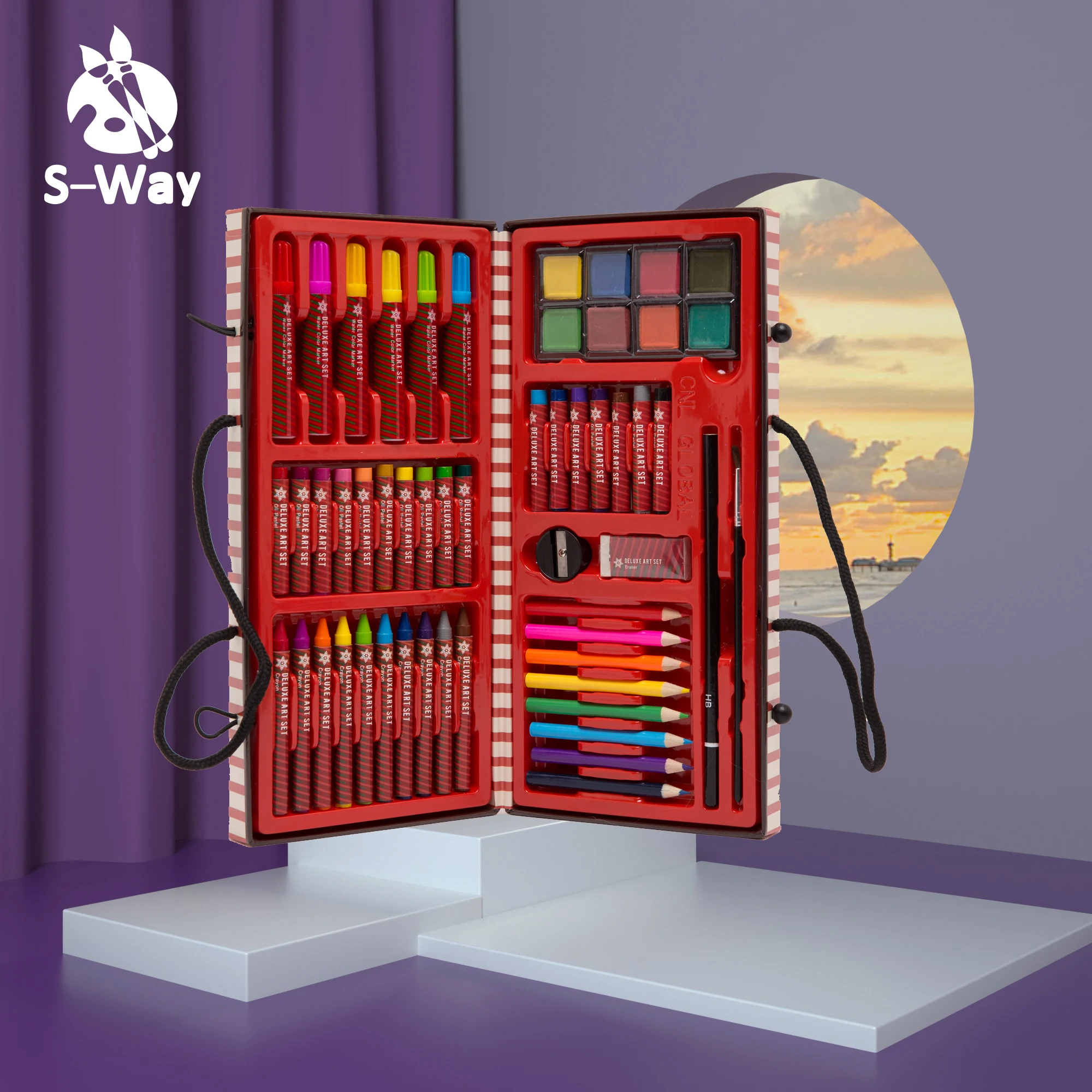 55 Pieces Coloring case Kid Super Artist Art Kids Coloring Set for Kids ...