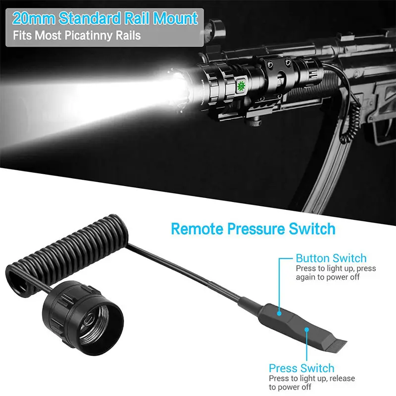 80000 Lumens Led Tactical Flashlight Usb Rechargeable L2 Hunting ...