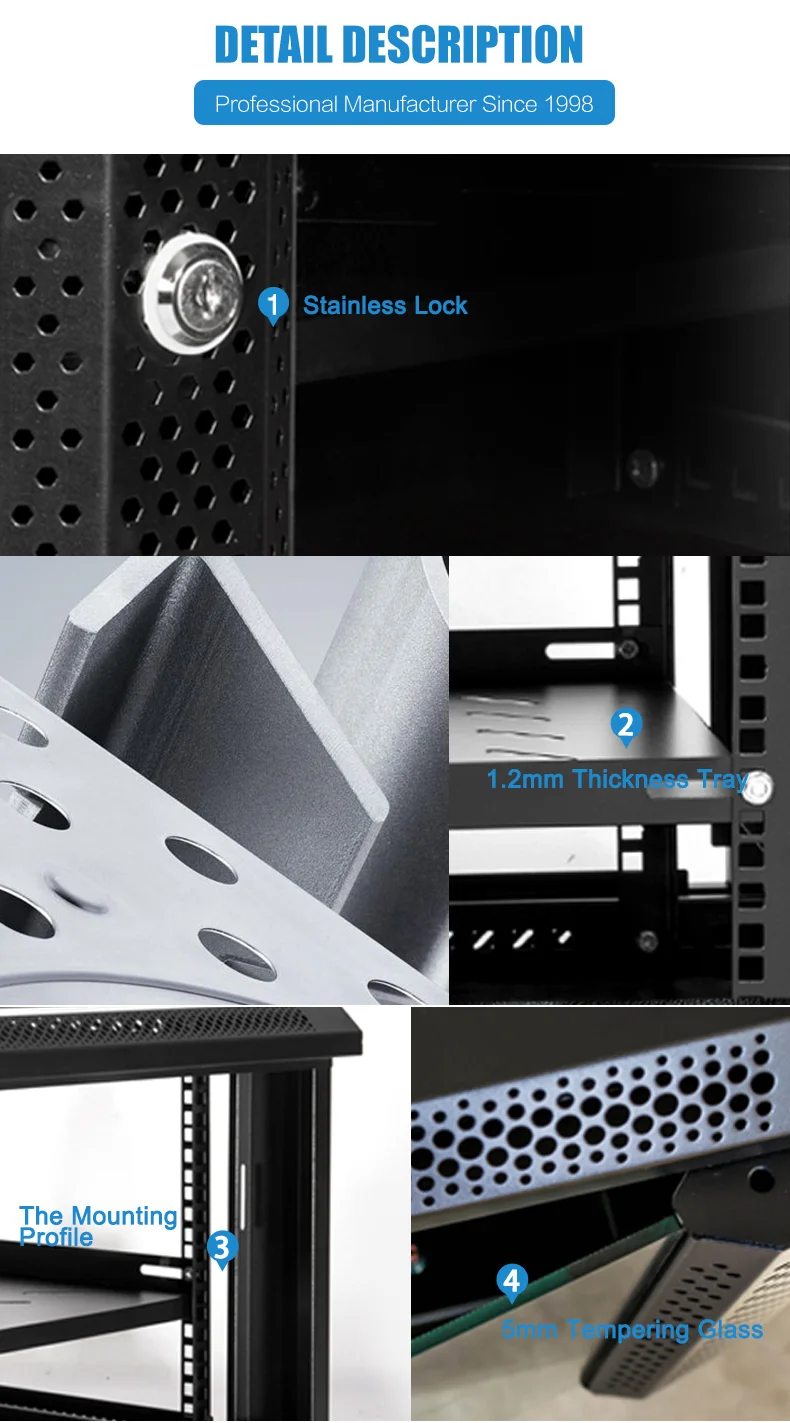 19 Inch 42u Network Cabinet Spcc Steel Data Center Rack With Front ...