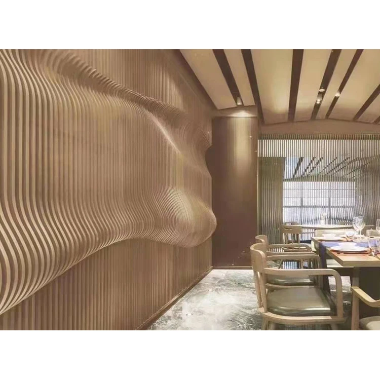 Cheap Price Interior Decorative Wavy Wood Wall Paneling Art Design ...